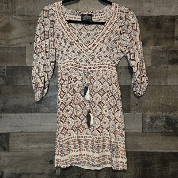 Angie | Dresses | Vintage Angie Bohemian Dress With Tassels | Poshmark